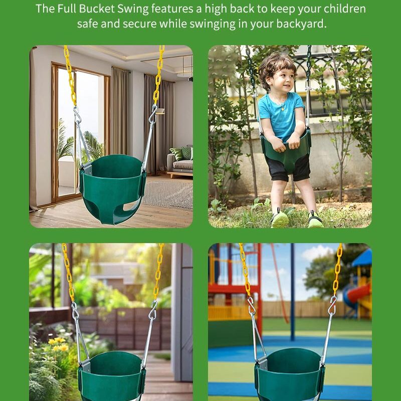 Bucket Swing Children Outdoor High Back Full Swing - Swing Set and ...